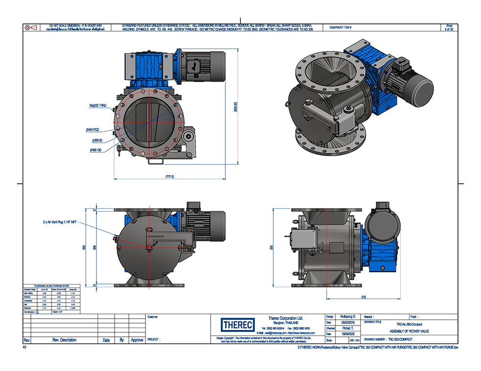 Rotary valve : TRC - HD SL Series : โรตารี่วาล์ว | THEREC CORPORATION ...