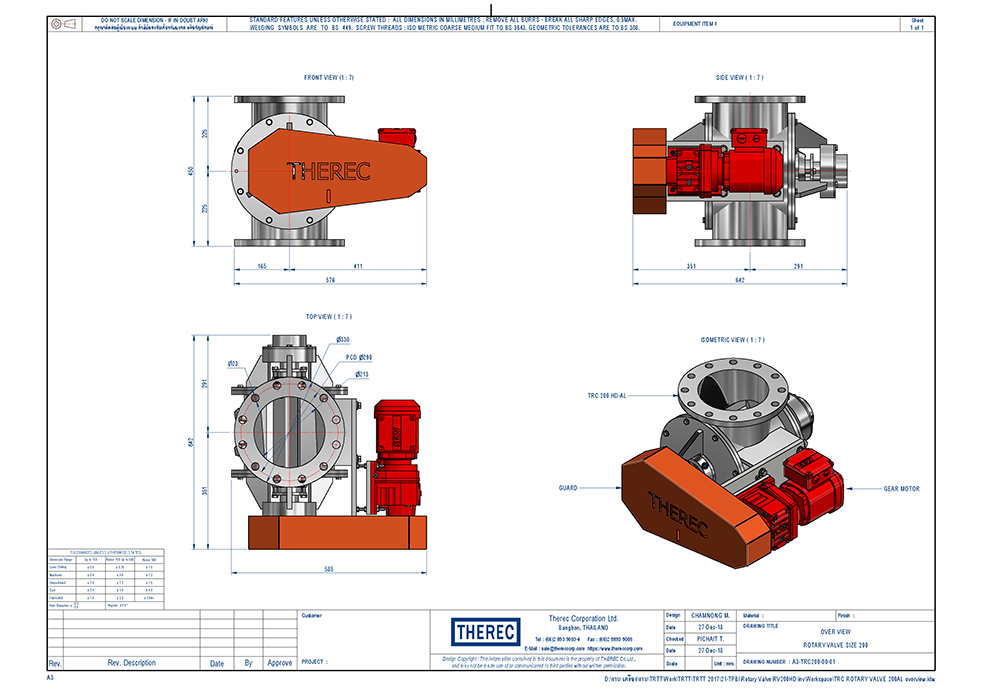 Rotary Valve : TRC - HD Series : โรตารี่วาล์ว | THEREC CORPORATION LTD ...